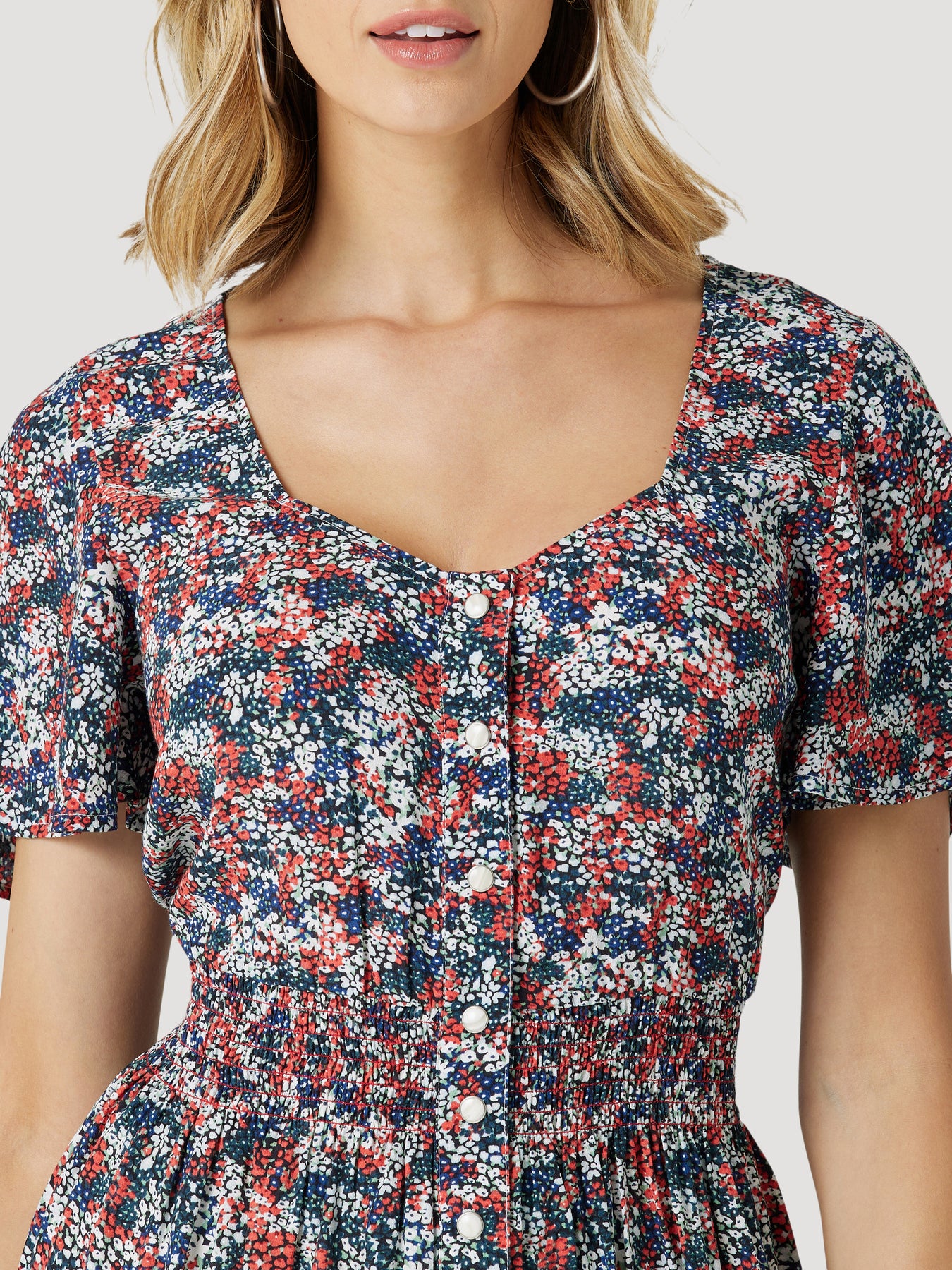 Wrangler Womens Retro Flutter Floral Snap Front Dress – Broken horn